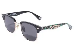 A BATHING APE Shark #7 Sunglasses - Green/gold