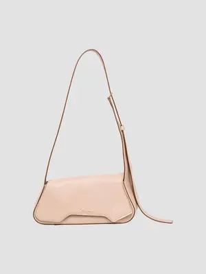 Santoni Soft Pluto Leather Shoulder Bag - Beige