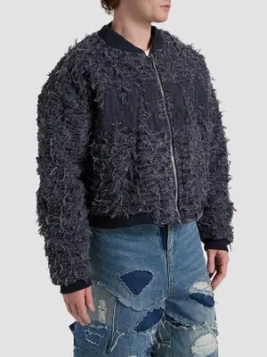 WHO DECIDES WAR Husk Distressed Cotton Bomber Jacket