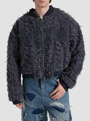 WHO DECIDES WAR Husk Distressed Cotton Bomber Jacket