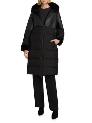 MERCER COLLECTIVE Kate Mixed-media Puffer Coat