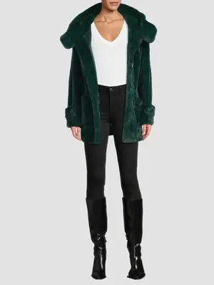 Kobi Halperin Rosie Faux-fur Coat - Lagoon