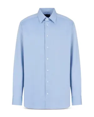 Emporio Armani New York Regular Fit Herringbone Dress Shirt - Multi