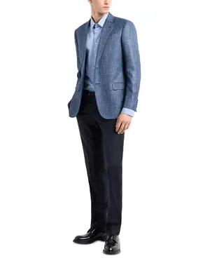 Emporio Armani New York Regular Fit Herringbone Dress Shirt - Multi