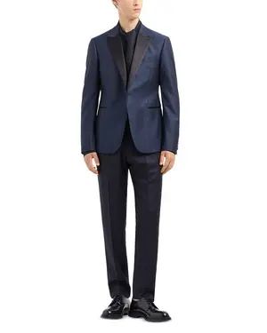 Emporio Armani M Line Slim Fit Wool & Silk Peak Lapel Blazer