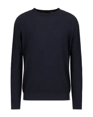 Emporio Armani Travel Essentials Ribbed Wool Sweater - Blue Navy