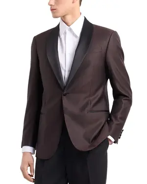 Emporio Armani G Line Regular Fit Wool & Silk Shawl Lapel Blazer
