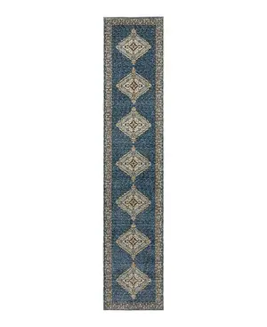 ORIENTAL WEAVERS Andorra 2430a Runner Area Rug, 2'6 X 12 - Blue