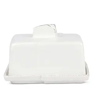 VIETRI Lastra Butter Dish - White