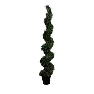 NEARLY NATURAL 7' Uv Resistant Artificial Rosemary Spiral Topiary Tree - Green