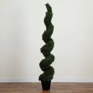 NEARLY NATURAL 7' Uv Resistant Artificial Rosemary Spiral Topiary Tree