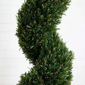 NEARLY NATURAL 7' Uv Resistant Artificial Rosemary Spiral Topiary Tree