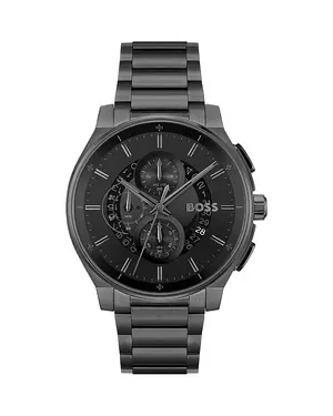 Hugo Boss Round Chronograph Watch, 45mm - Black