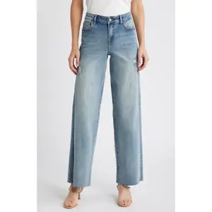 HIDDEN JEANS Raw Hem Mid Rise Dad Jeans