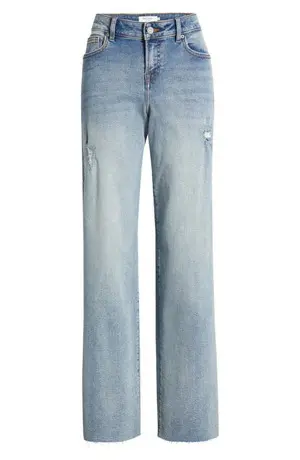 HIDDEN JEANS Raw Hem Mid Rise Dad Jeans