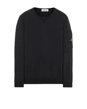 Stone Island Garment Dyed Cotton Fleece Crewneck Sweatshirt