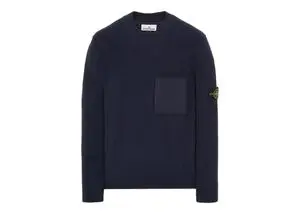 Stone Island 523d2 Soft Cotton With Mix Fabric Knit Sweater