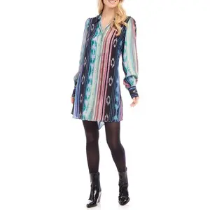 Karen Kane Printed Long Sleeve Shirtdress
