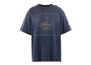 SAINT MICHAEL X Cactus Plant Flea Market Star Tee Shirt - Navy Blue