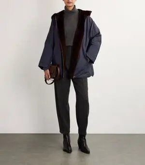 YVES SALOMON Long-haired Mink-lined Technical Jacket