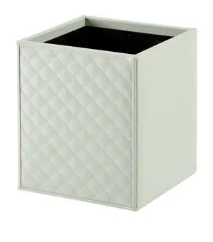 RIVIERE Leather Ivo Diamonds Waste Basket - Green