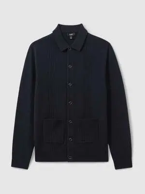 REISS Lockhurst Wool Cabled-knitted Cardigan