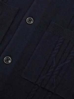 REISS Lockhurst Wool Cabled-knitted Cardigan