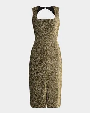 aidan mattox black and gold dress Metallic Jacquard Midi - Black/Gold Zara Womens SS22 Black Womens_Western_Wear Black/silver:Size 4 yet sexy cocktail dress