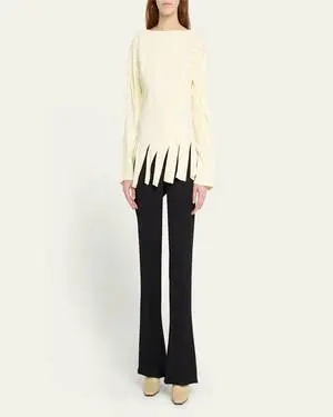 Bottega Veneta Wool Twill Flared Trousers