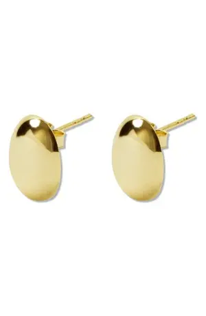 Argento Vivo Oval Stud Earrings - Gold