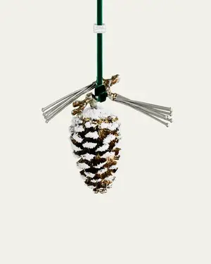 Michael Aram Pine Cone Snowy Christmas Ornat - Goldwhite