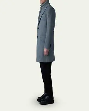 Mackage Wool Topcoat With Removable Down Bib - Black