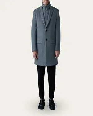 Mackage Wool Topcoat With Removable Down Bib - Black