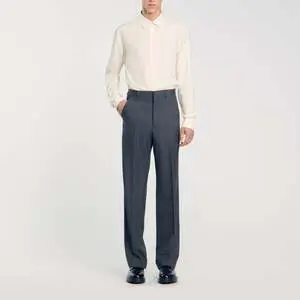 Sandro Sandro Wide-Leg Suit Trousers Grey