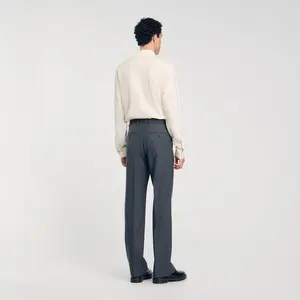 Sandro Wide-leg Suit Trousers - Grey