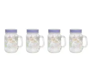 TEMP-TATIONS Seasonal S/4 15-oz Lidded Glasses With Handles - One-color