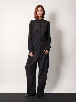Dries Van Noten Silk Cargo Trouser
