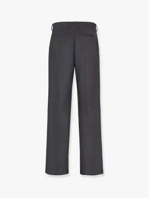 Fendi Stretch Cashmere Trousers With Logo Detail