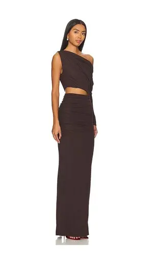 Nbd Yahaira Maxi Dress - Dark Brown