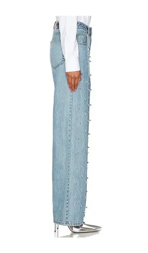 LEJE Bubble Embroidered Straight Leg Jeans
