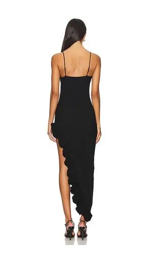 Majorelle Gown With Rosette Detail - Black