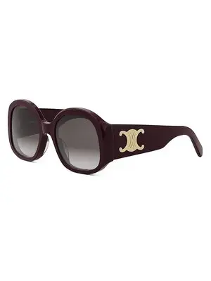 Celine Maxi Triomphe 54mm Round Sunglasses Gradient Grey Deep Purple