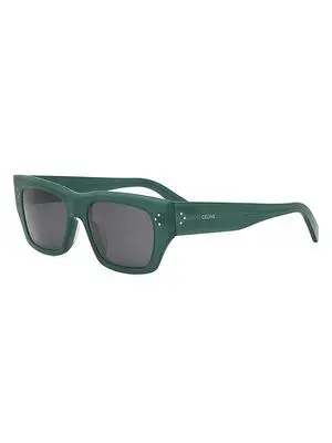 Celine 3 Dots 57mm Butterfly Sunglasses Shiny Dark Green
