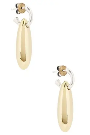 Bottega Veneta Dangle Hoop Earrings - Silver & Yellow Gold