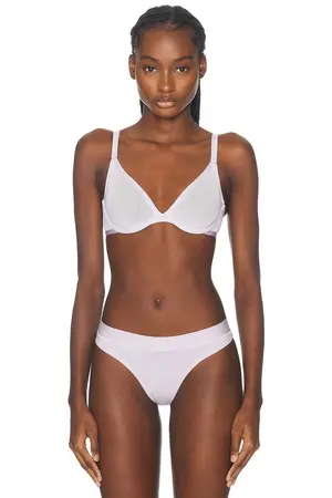 CUUP Mesh Plunge Bra In Lavender - Lilac