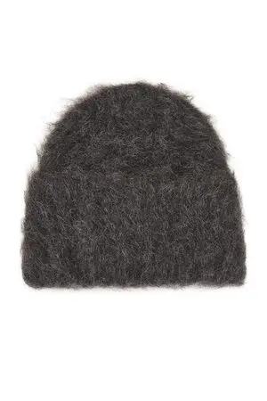 TOTEME Alpaca Knit Beanie Dark Grey Melange