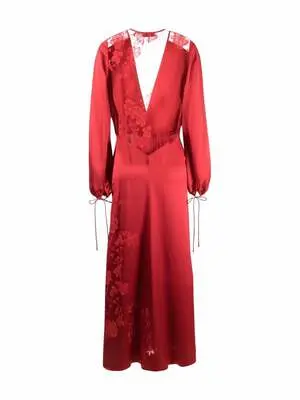Carine Gilson Floral-detail Nightdress - Red