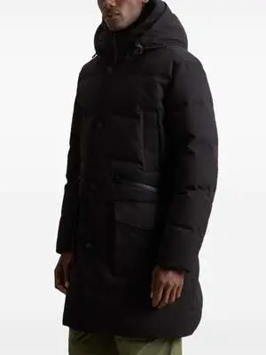 Woolrich Button-fastening Hooded Padded Coat - Black