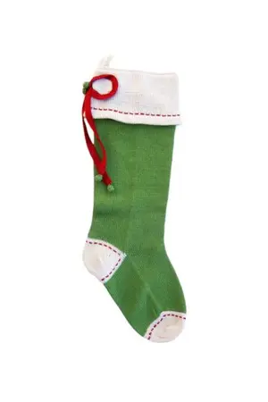 MELANGE COLLECTION Bow Stocking - Green