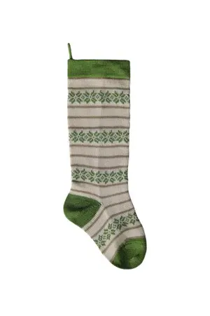 MELANGE COLLECTION Patterned Stocking With Contrasting Cuff